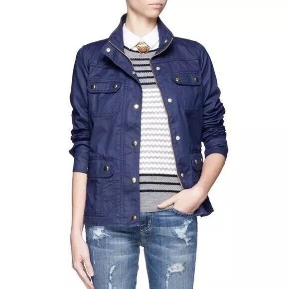 J. Crew | Jackets & Coats | Jcrew Navy Blue Utility Field Jacket ...